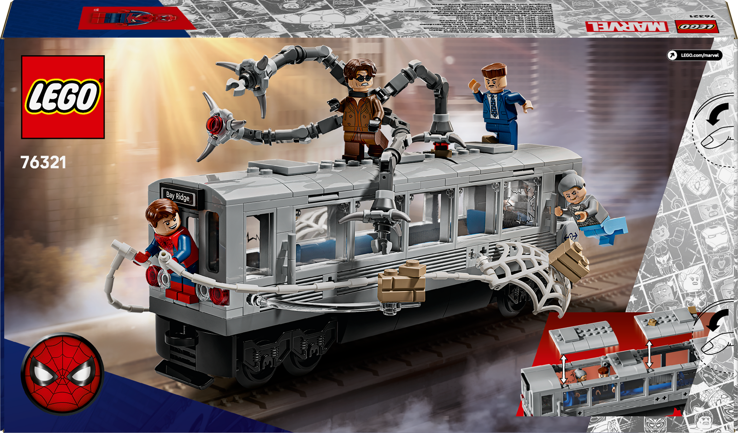 LEGO - Super Heroes - Spider-Man vs. Doc Ock Subway Train Scene ...